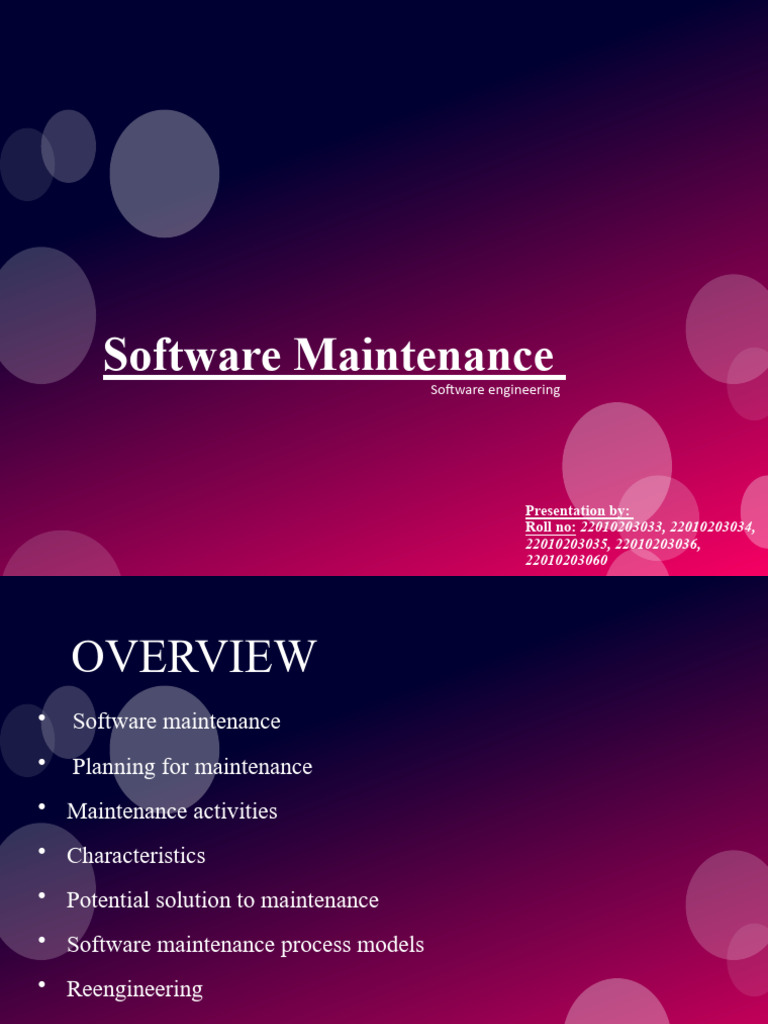 Software Maintenance Presentation 082104 | PDF | Information Technology ...