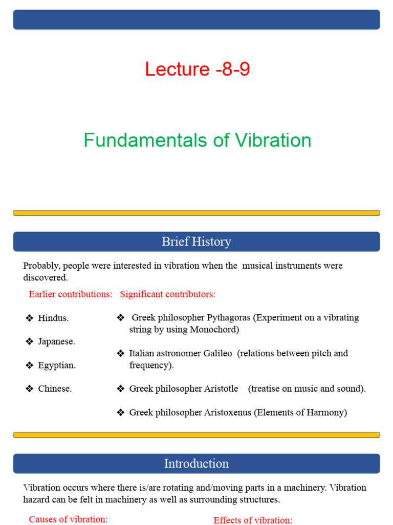 Dynamics of Machine Lect 8 9 | PDF | Oscillation | Periodic Phenomena