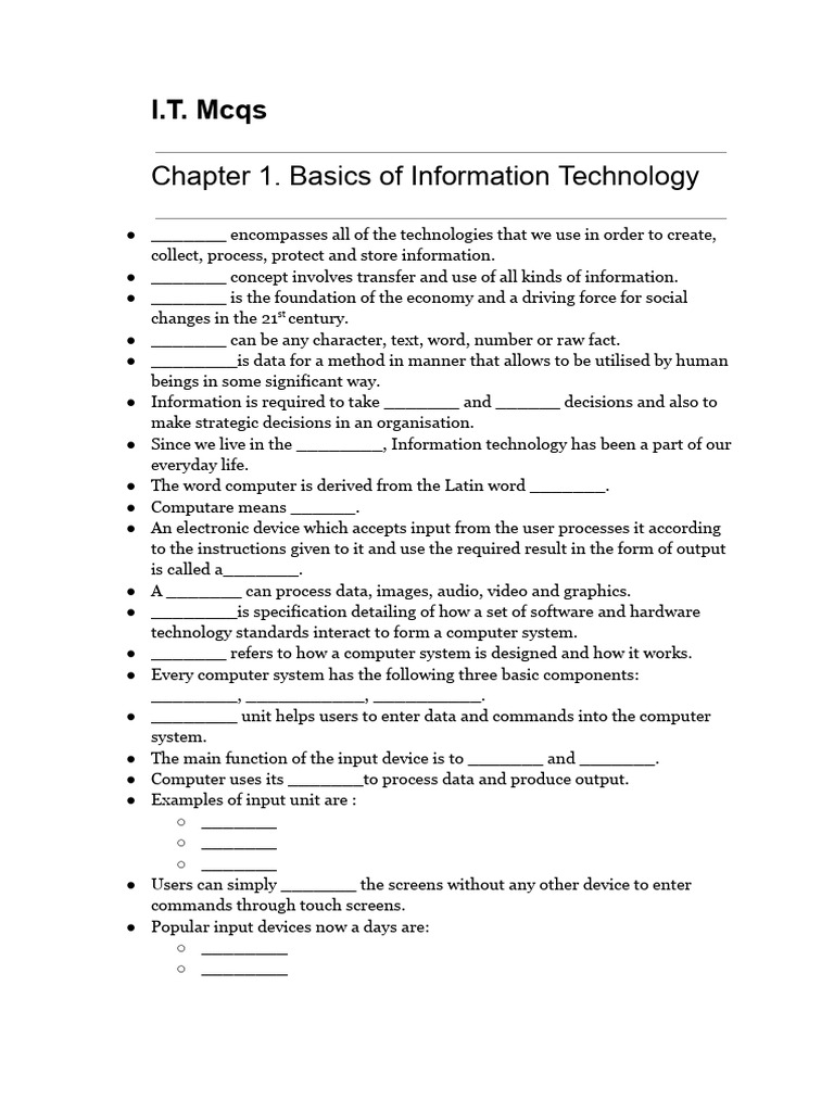 Basics of Information Technology | PDF | Command Line Interface ...