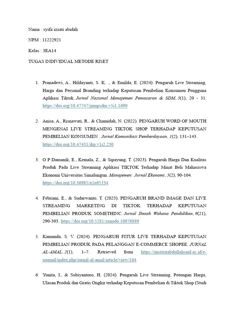 Individu Metode Riset | PDF