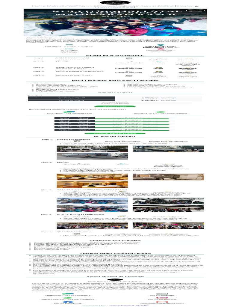 Kullu Manali Atal Tunnel Sissu Manikaran Kasol 2n - 3d (Starting From ...