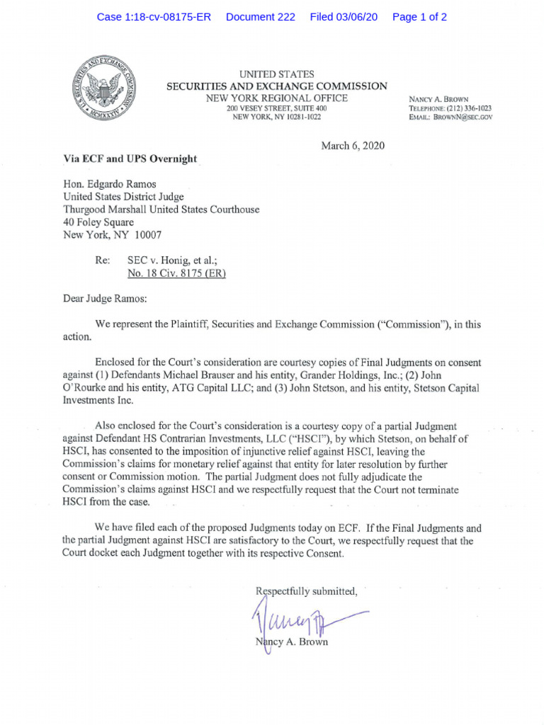 SEC Final Judgement Vs John Stetson & Stetson Capital Investments | PDF