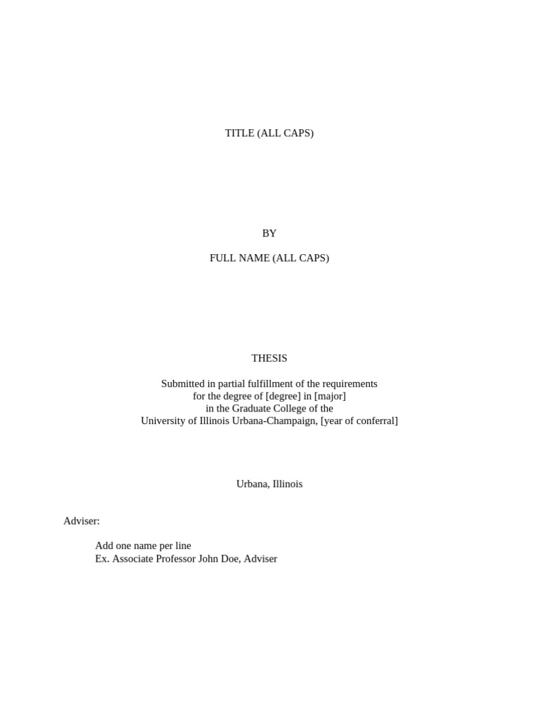 Thesis Masters Titlepage Template | PDF