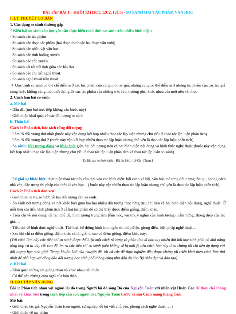 BÀI TẬP BÀI 1 | PDF