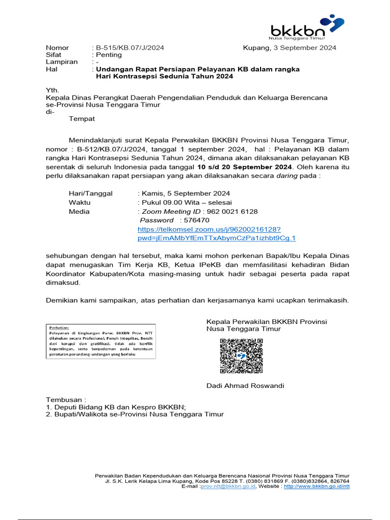 OPD KB - Undangan Rapat Persiapan Pelayanan KB Dalam Rangka Hari Kontrasepsi Sedunia Tahun 2024 ...