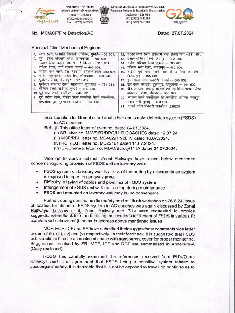 MC ACF Fire Detection Latest AC - FDS Location - PUs and PCMEs ...