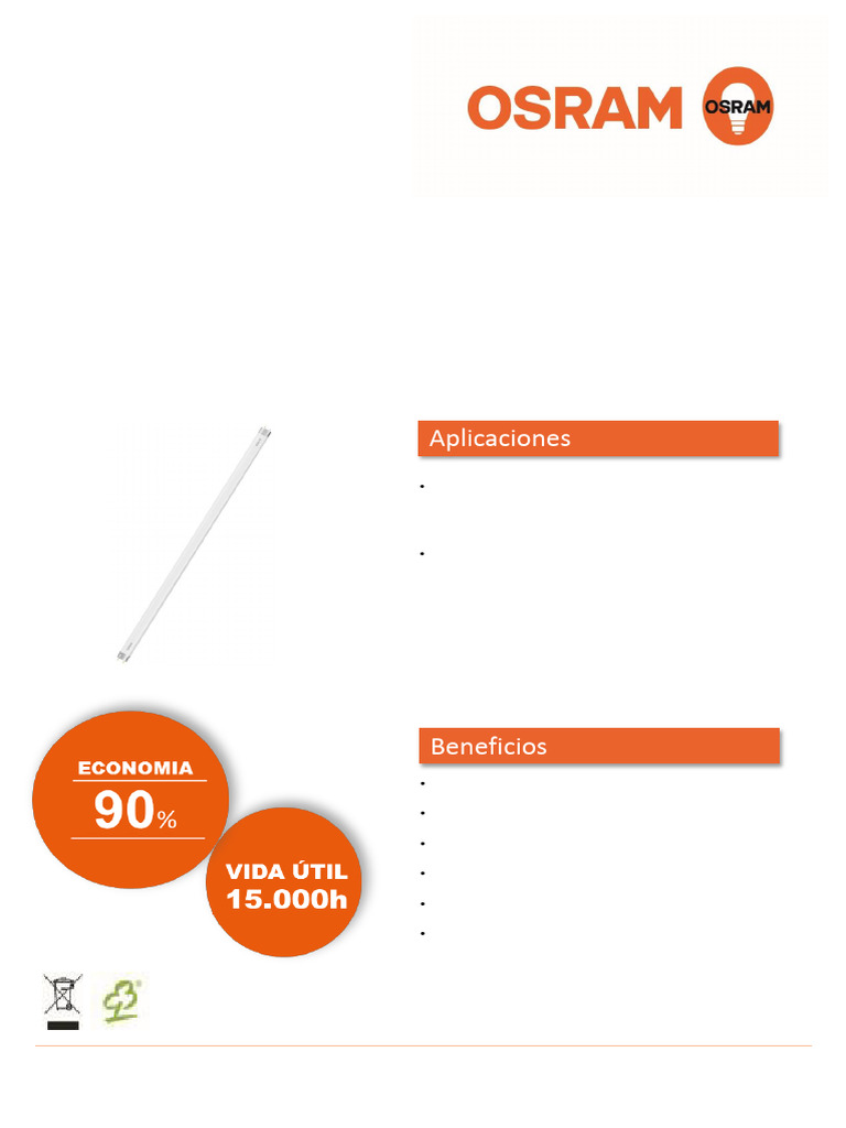 Tubo Led Value T8 8W y 16W | PDF | Diodo emisor de luz | Fenomeno fisico