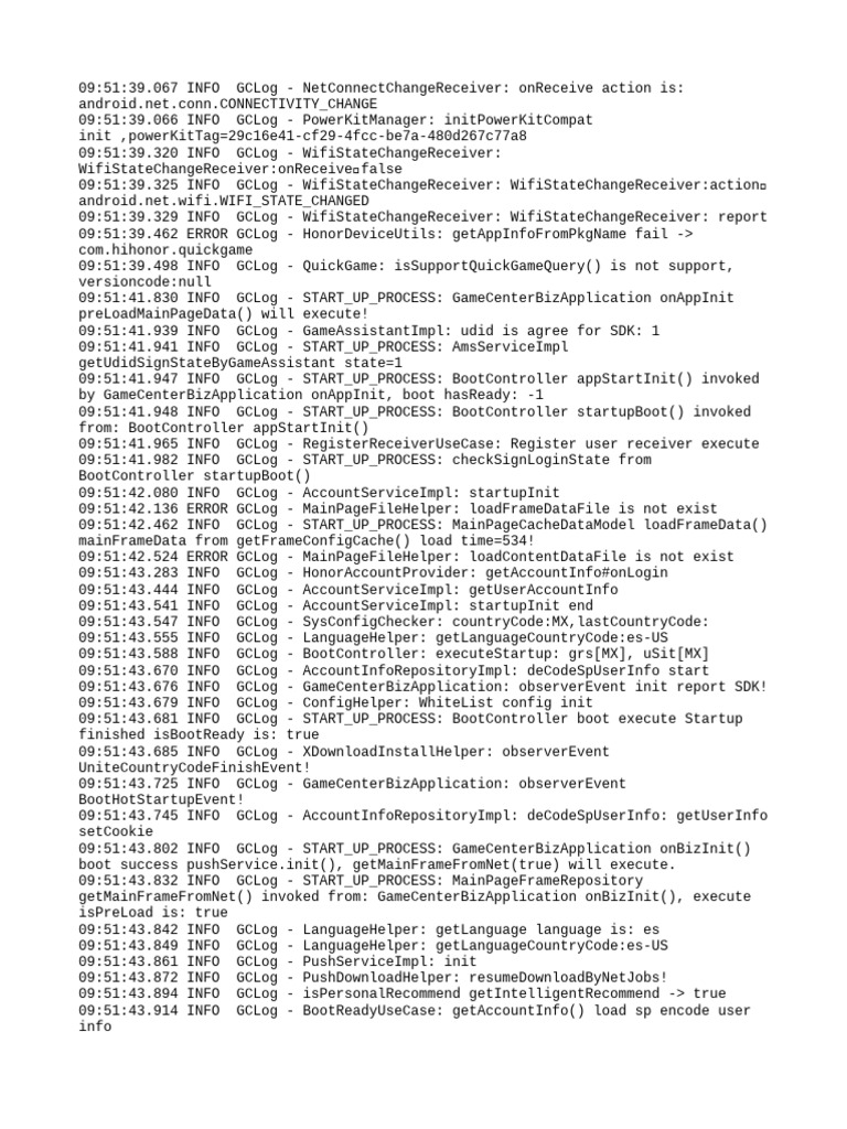 GameCenter Startup Log Analysis | PDF