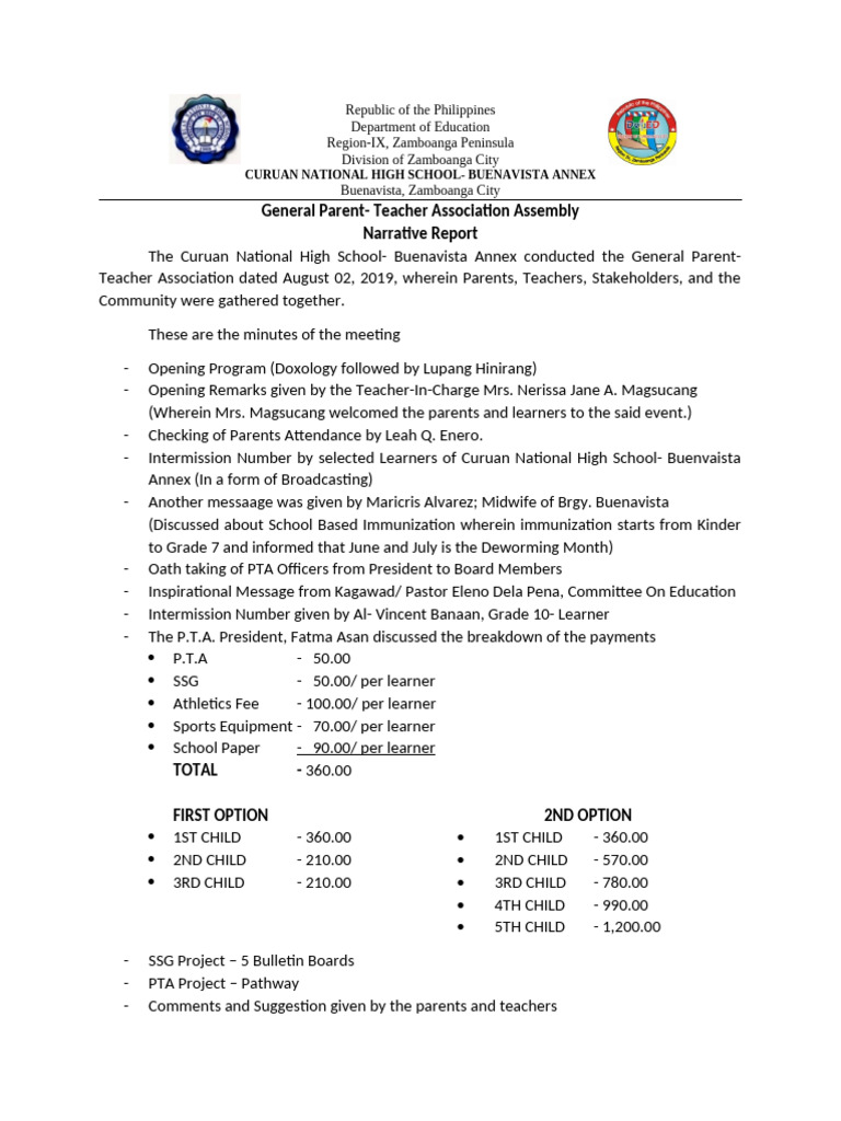 Narrative Report On General Pta Assembly | PDF | Educational Organizations Narrative Report On General Pta Assembly | PDF | Educational Organizations