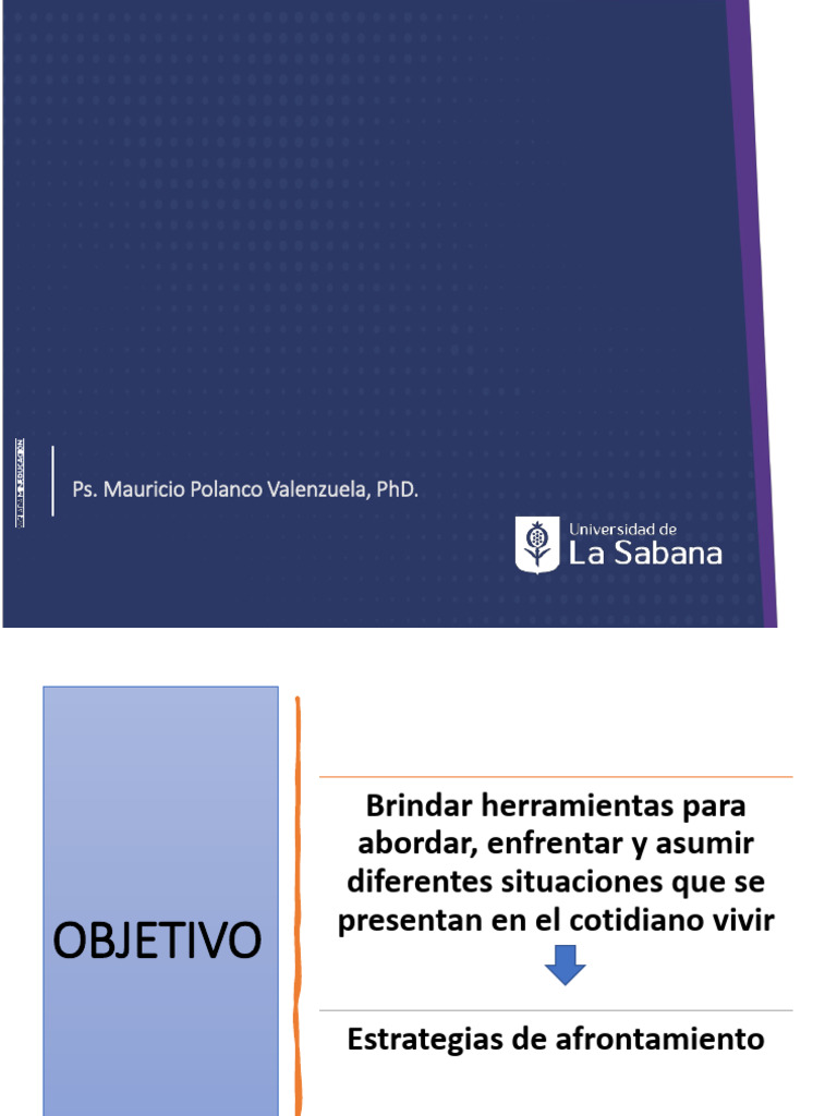 Presentación Estrategias de afrontamiento-SSDC | PDF | Estrés (biología ...