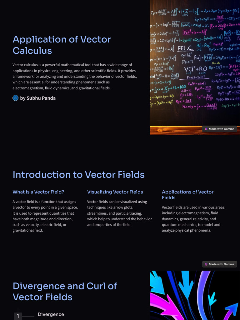 Application of Vector Calculus | PDF | Field (Physics) | Integral