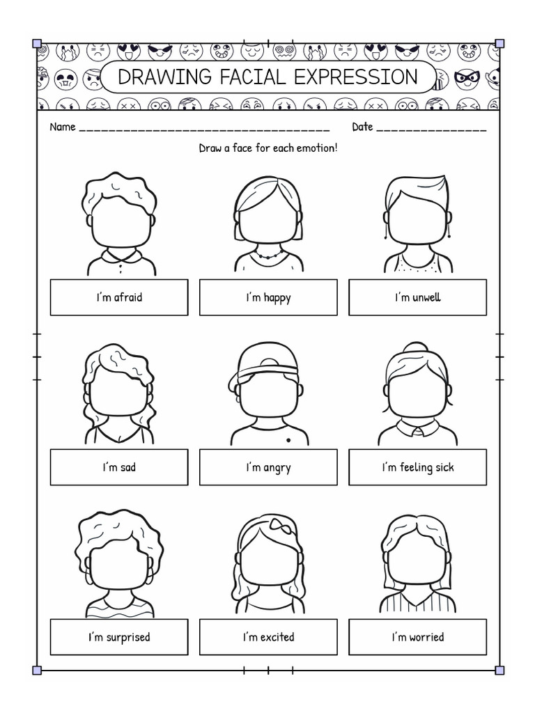 Feeling of Facial Expressions Printable Worksheets 362892 | PDF