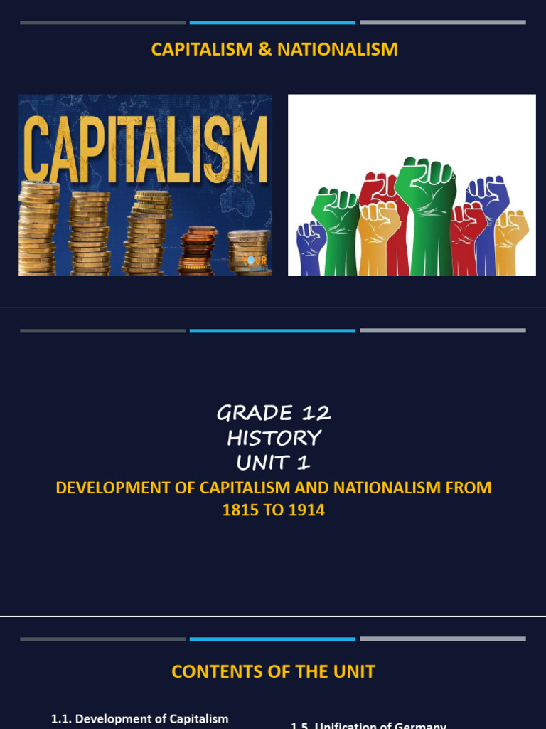 History Grade 12 Unit 1 Final | PDF | Capitalism | German Empire