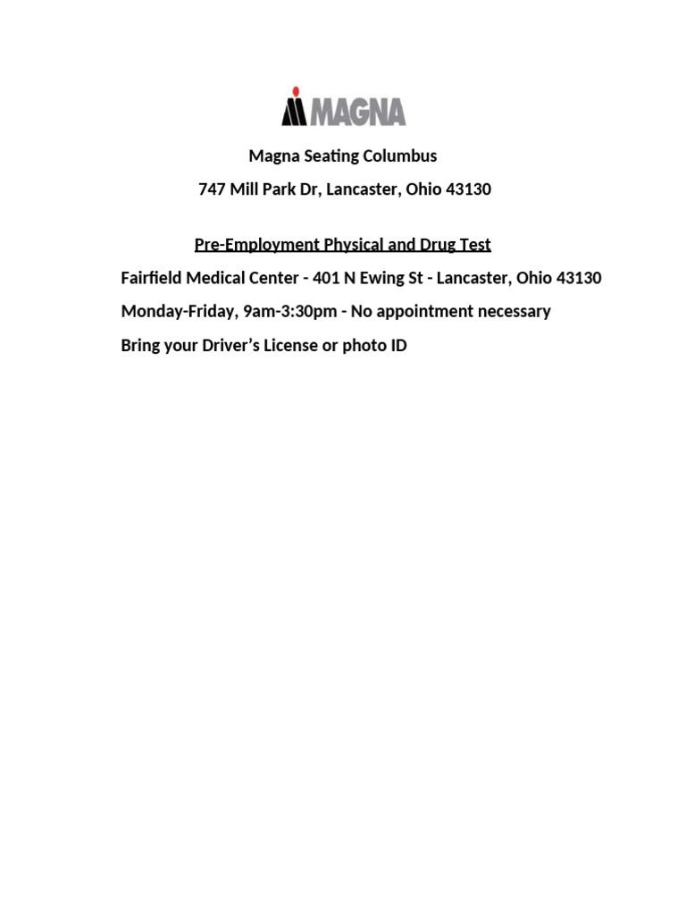 Orientation - Physical-Drug Test Notice | PDF