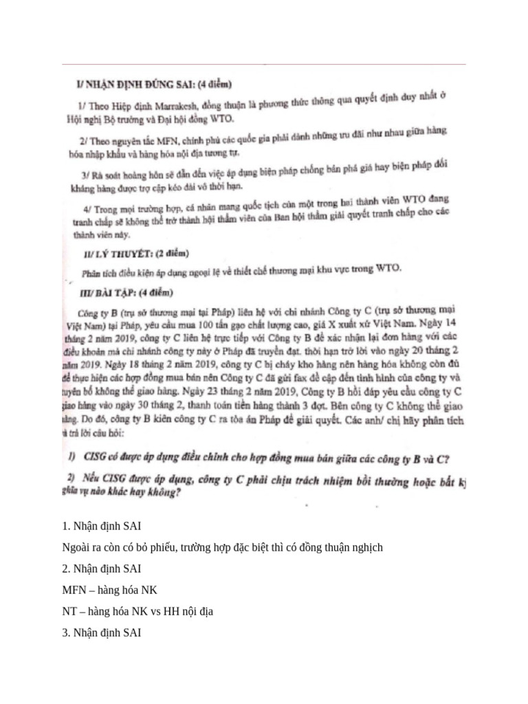 ĐỀ THI TMQT | PDF