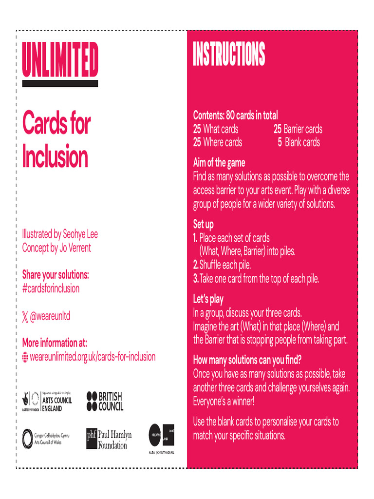 Cards for Inclusion: Overcoming Barriers | PDF | The Arts