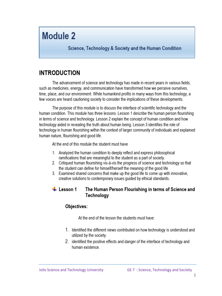 Module 2 STS 2024 | PDF | Virtue | Happiness