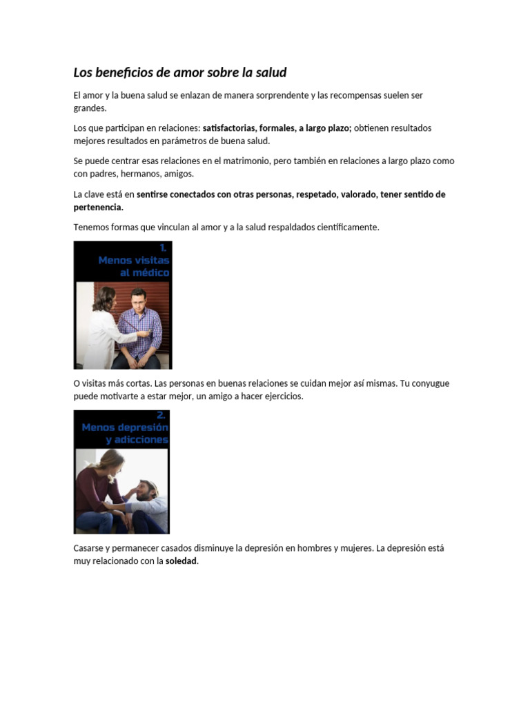 Los Beneficios de Amor Sobre La Salud | PDF