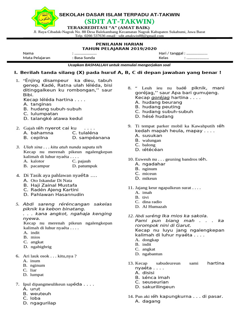 PH Basa Sunda Pangajaran 2 1920 | PDF