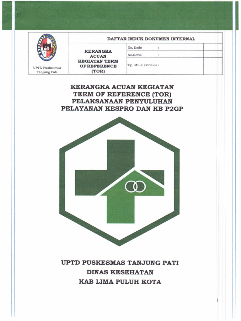 Tor Rab Pelaksanaan Penyuluhan Pelayanan Kespro Dan KB P2GP | PDF