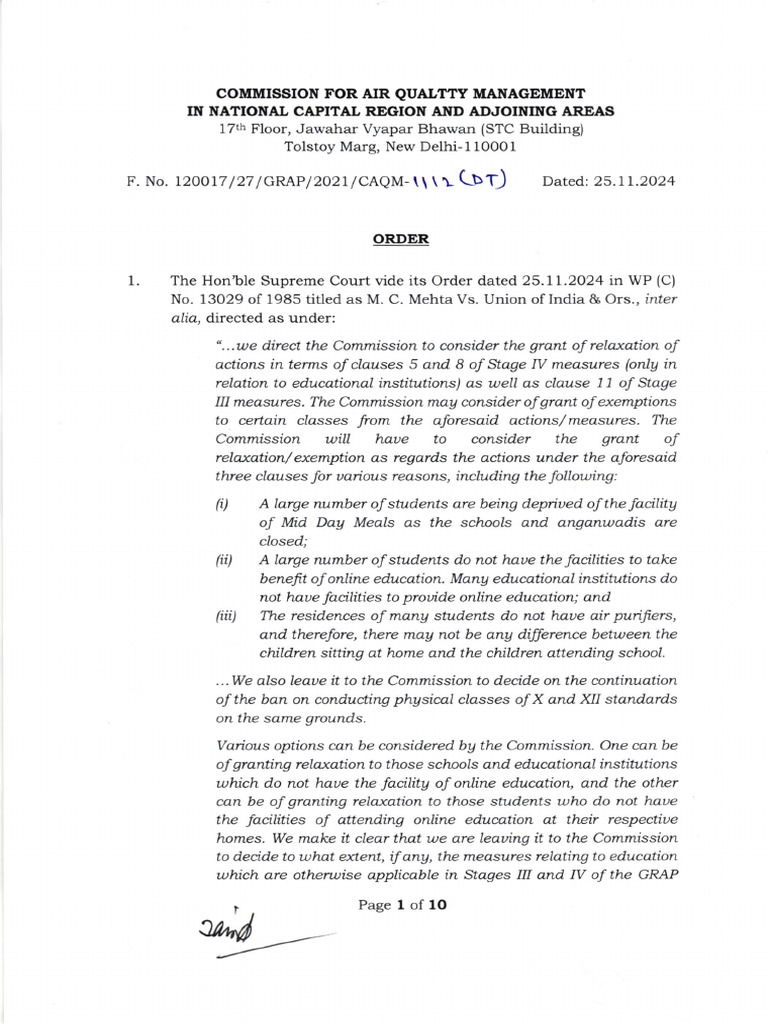 Hybrid Education Order for Delhi-NCR | PDF | New Delhi | Delhi