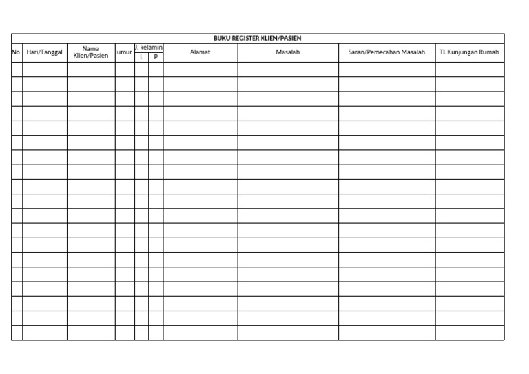 Form Buku Register Konseling Klinik Sanitasi | PDF