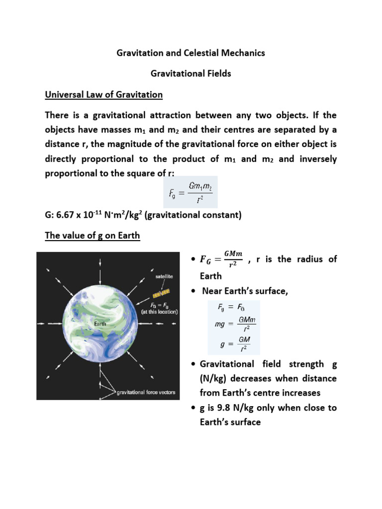 Lesson 1 - Gravitation and Gravitational Field | PDF | Orbit | Gravity