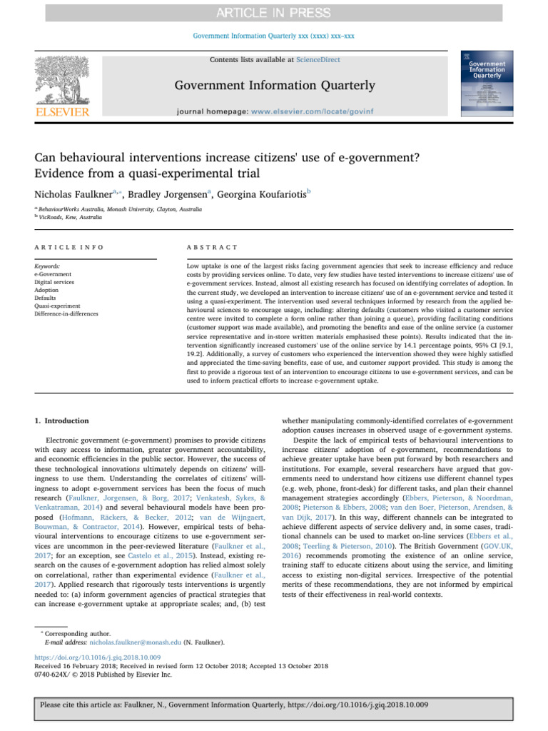 2018 Faulkner | PDF | E Government | Behavior