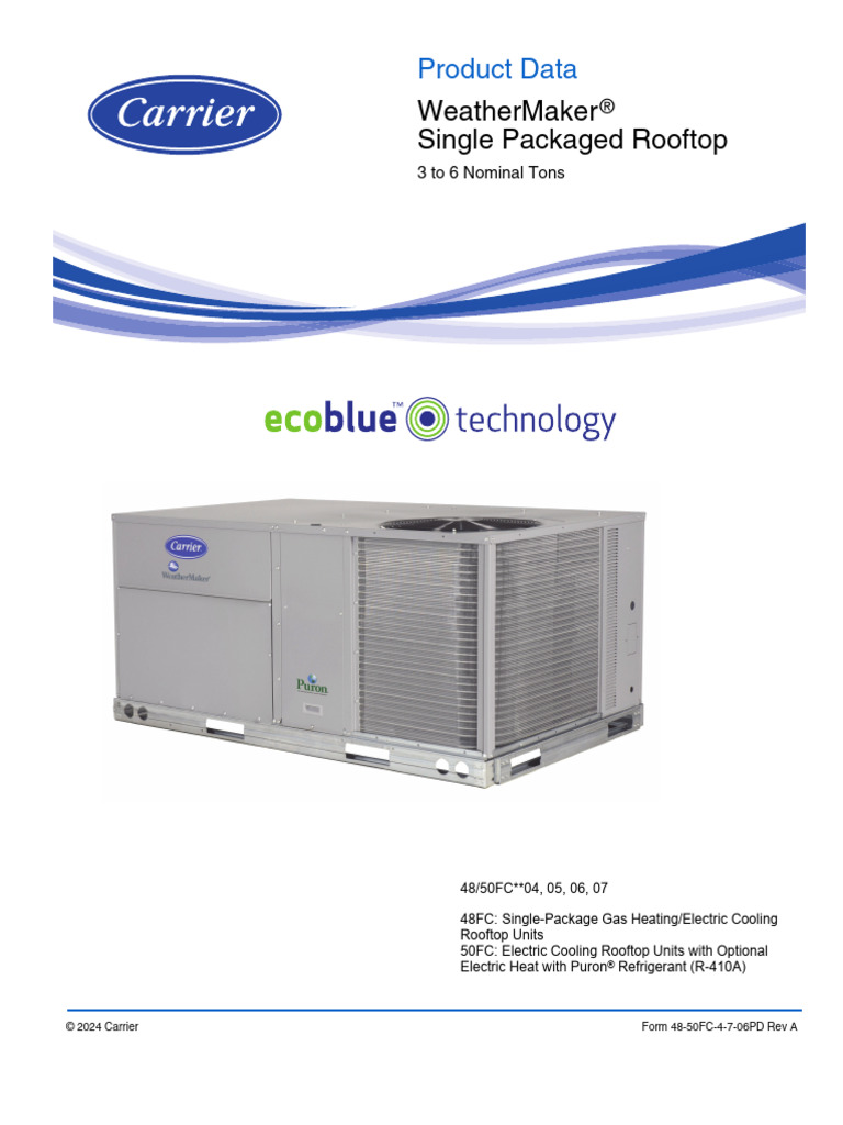 Carrier 48-50FC-4-7-06PD | PDF | Air Conditioning | Heat Transfer