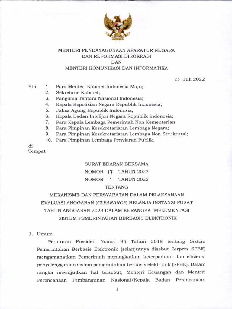 1662089077-SE Bersama Menteri No 17 Tahun 2022 Nomor 4 Tahun 2022 Tentang Mekanisme Anggaran ...