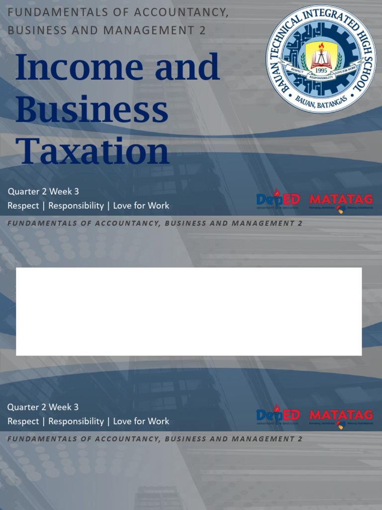Income and Business Taxation Guide | PDF | Taxes | Tax Deduction