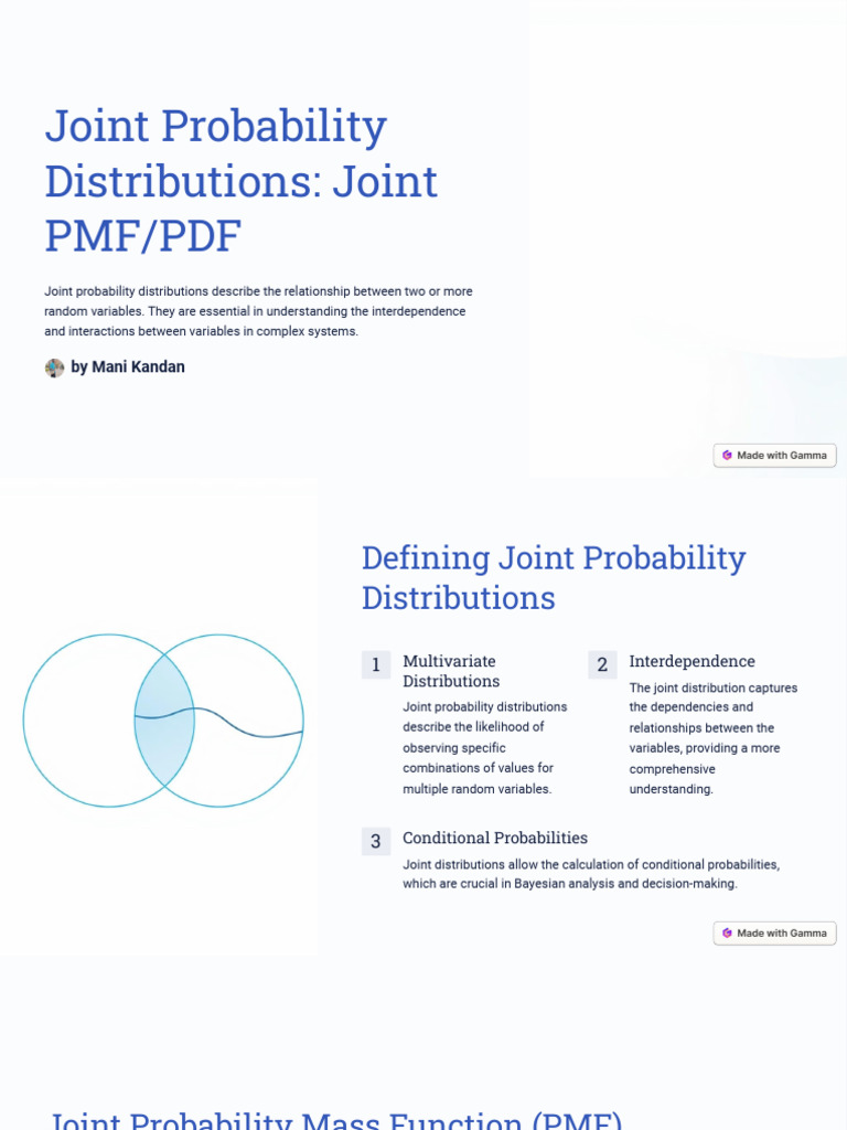 Joint Probability Distributions Joint PMFPDF | PDF | Probability ...
