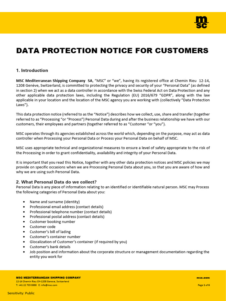 General Data Protection Notice For Customer2024 | PDF | Information ...