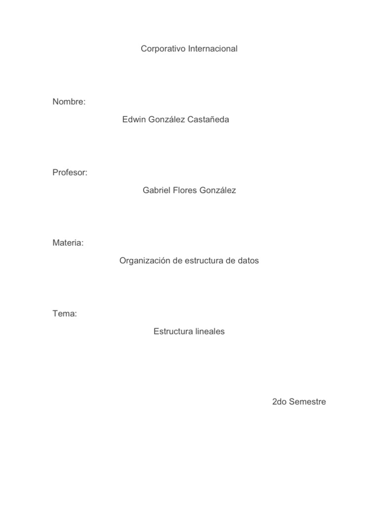 Estructuras Lineales Z | PDF | Cola (tipo de datos abstractos ...
