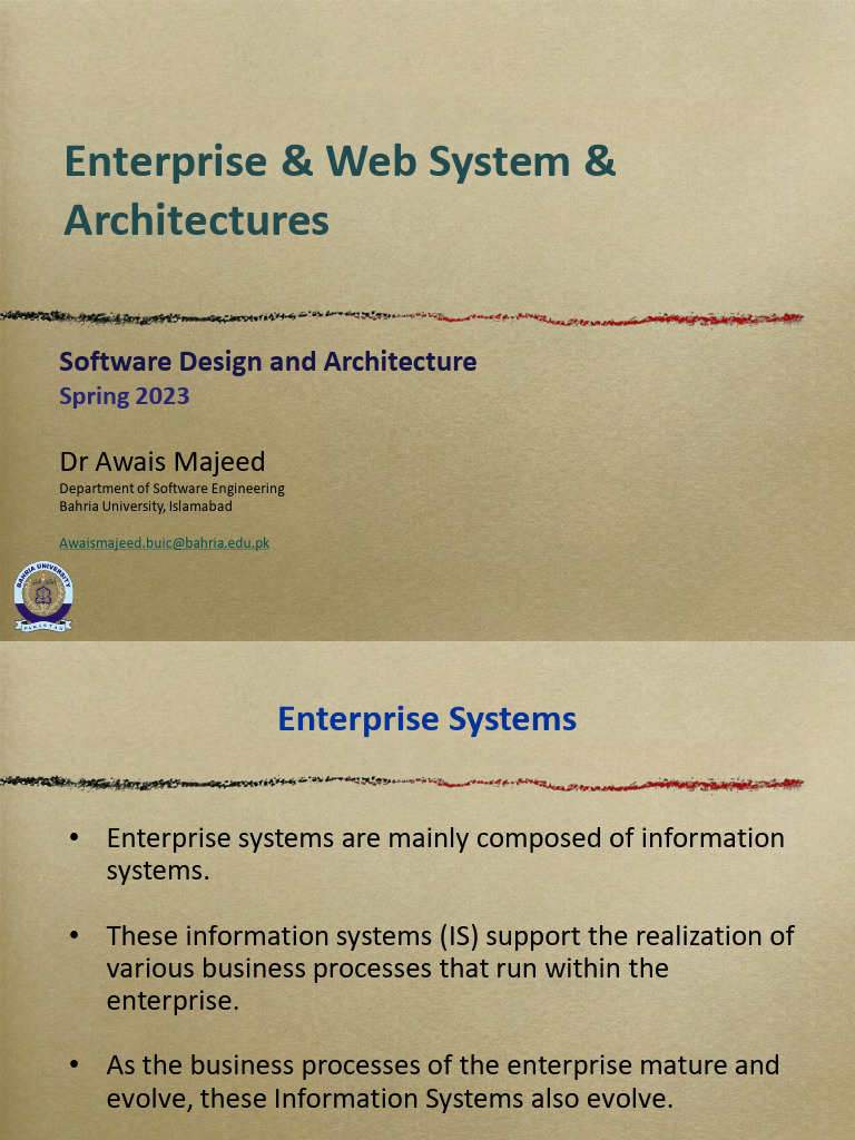 Enterprise Systems & Architecture Overview | PDF | Enterprise Resource ...