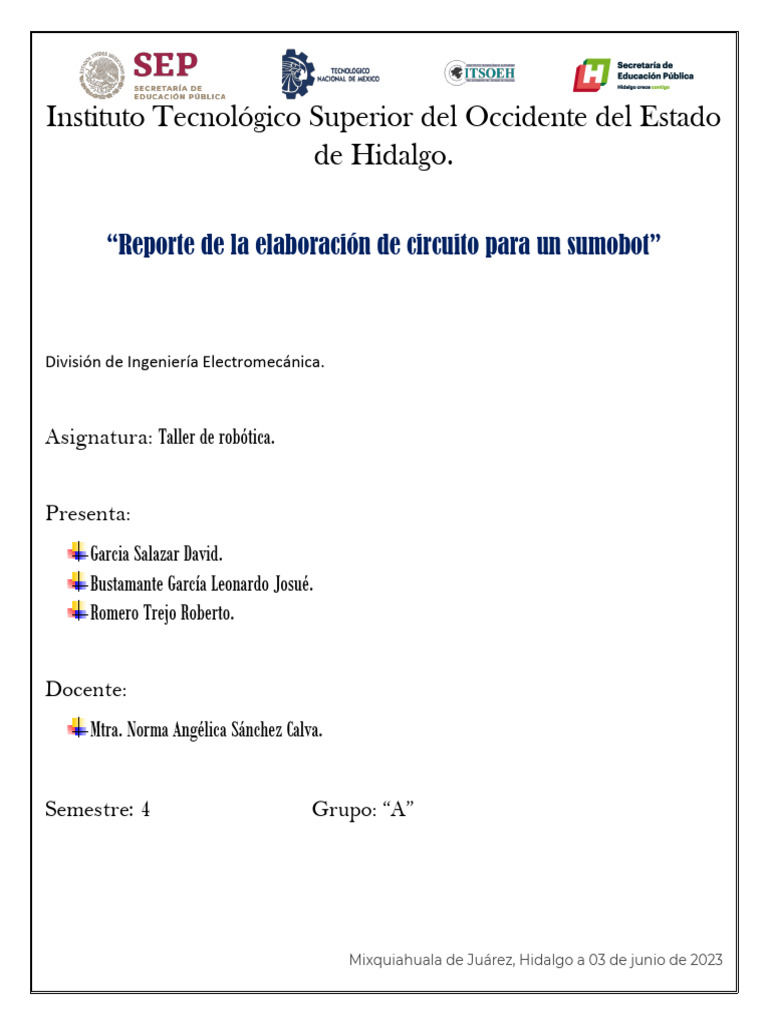 Reporte Sumobot | PDF | Placa de circuito impreso | Arduino