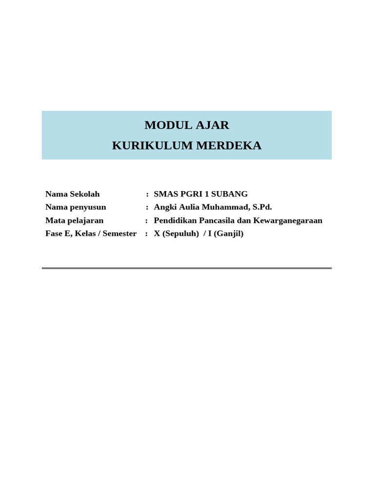 Modul Ajar Bab 1 Unit 1 Angki | PDF