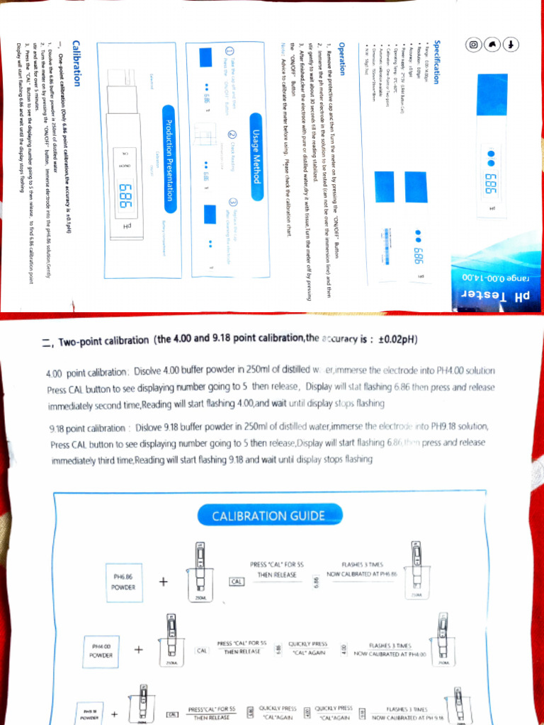 PH Tester Meter Manual | PDF