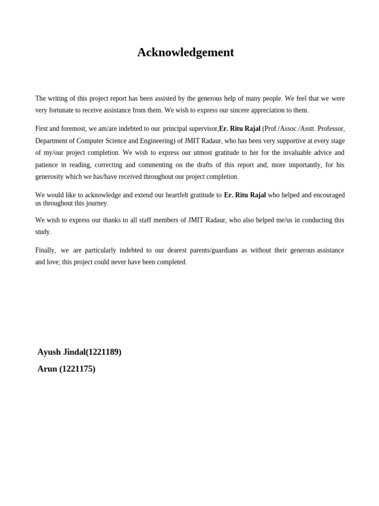 Acknoledgement | PDF