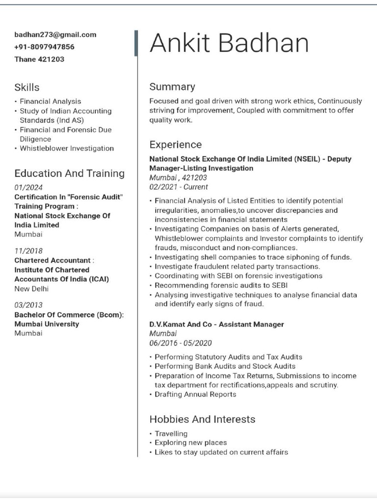 Resume - Ankit Badhan | PDF