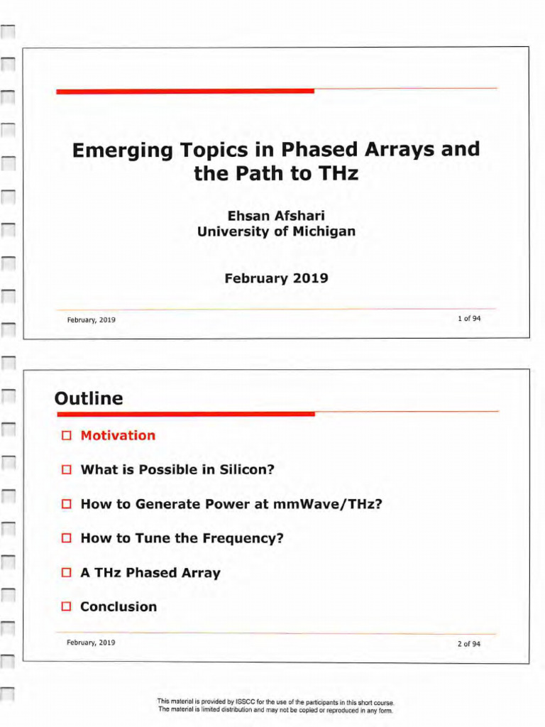 SC4 - Emerging Topics in Phased Arrays and The Path To THZ | PDF