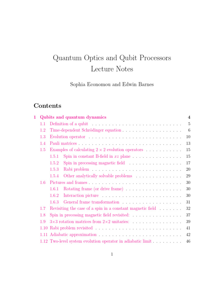 02 Quantum Optics Notes | PDF | Spin (Physics) | Perturbation Theory ...