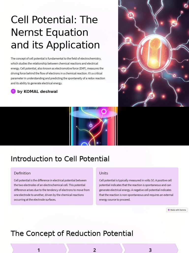 Nernst Equation and Cell Potential Explained | PDF | Electrochemistry ...