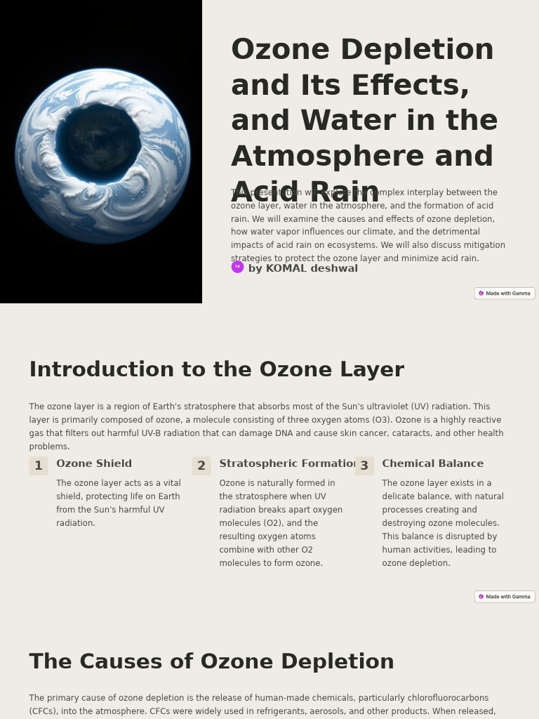 Ozone Depletion and Acid Rain Effects | PDF | Ozone Depletion | Ozone