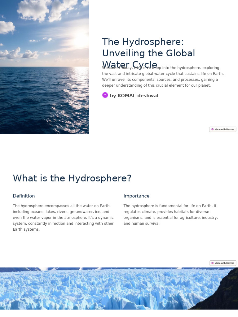 The Hydrosphere Unveiling The Global Water Cycle | PDF | Water | Fresh ...