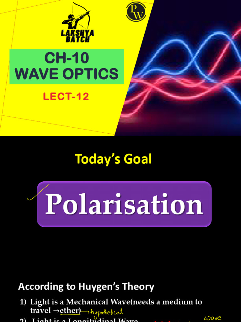 Understanding Light Polarisation Concepts | PDF | Polarization (Waves) | Waves