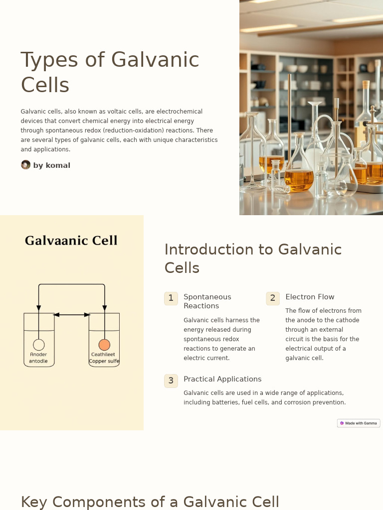 Types of Galvanic Cells | PDF | Redox | Anode