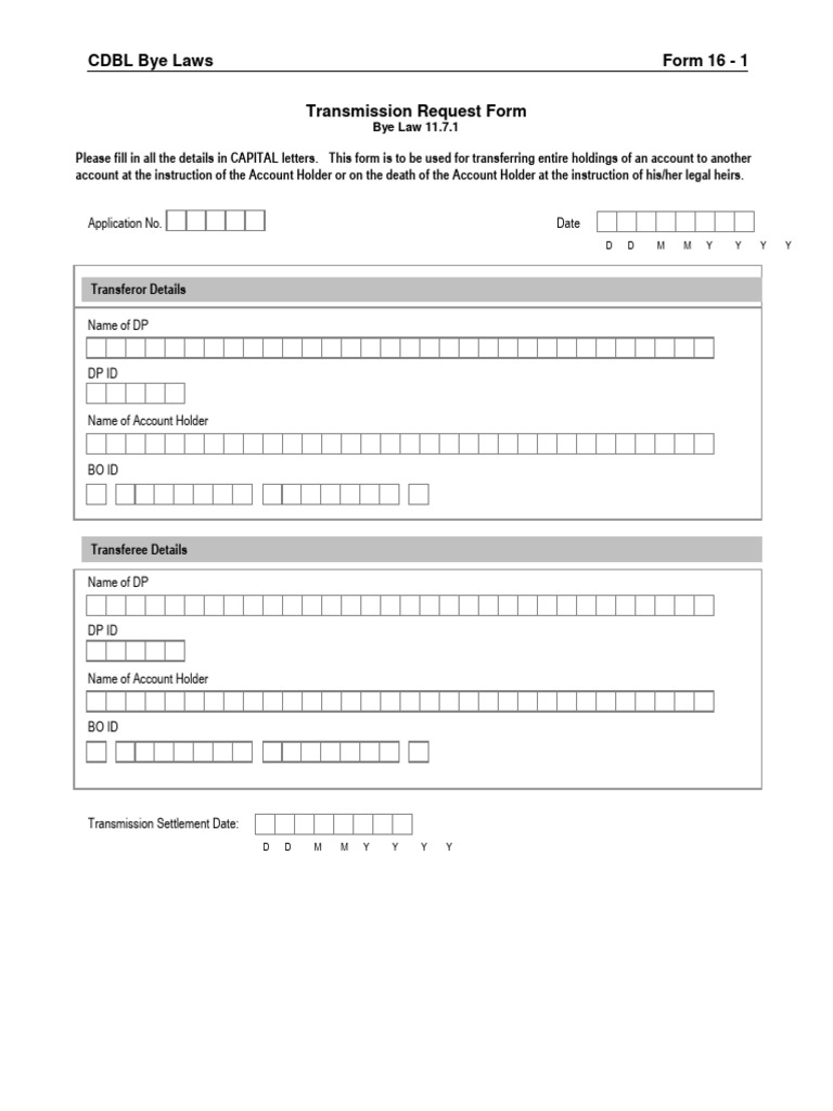 Transmission Form | PDF