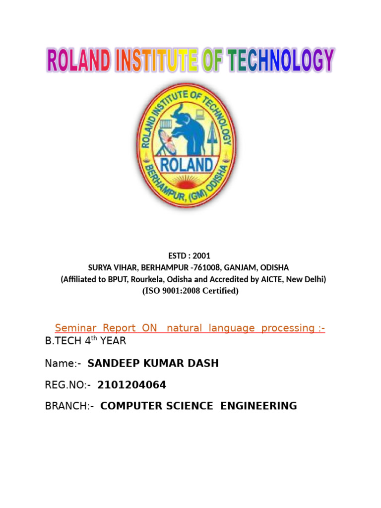 Natural Language Processing Report (By Sandeep Kumar Dash) | PDF | Artificial Neural Network ...