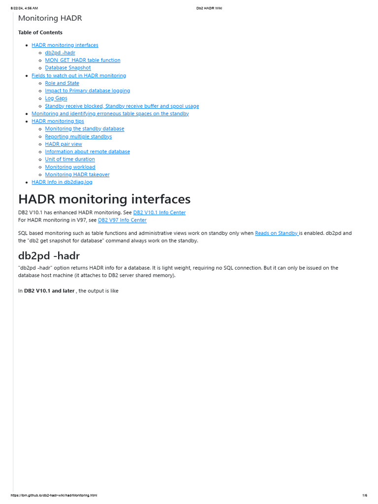 Db2 HADR Wiki | PDF | Databases | Ibm Db2
